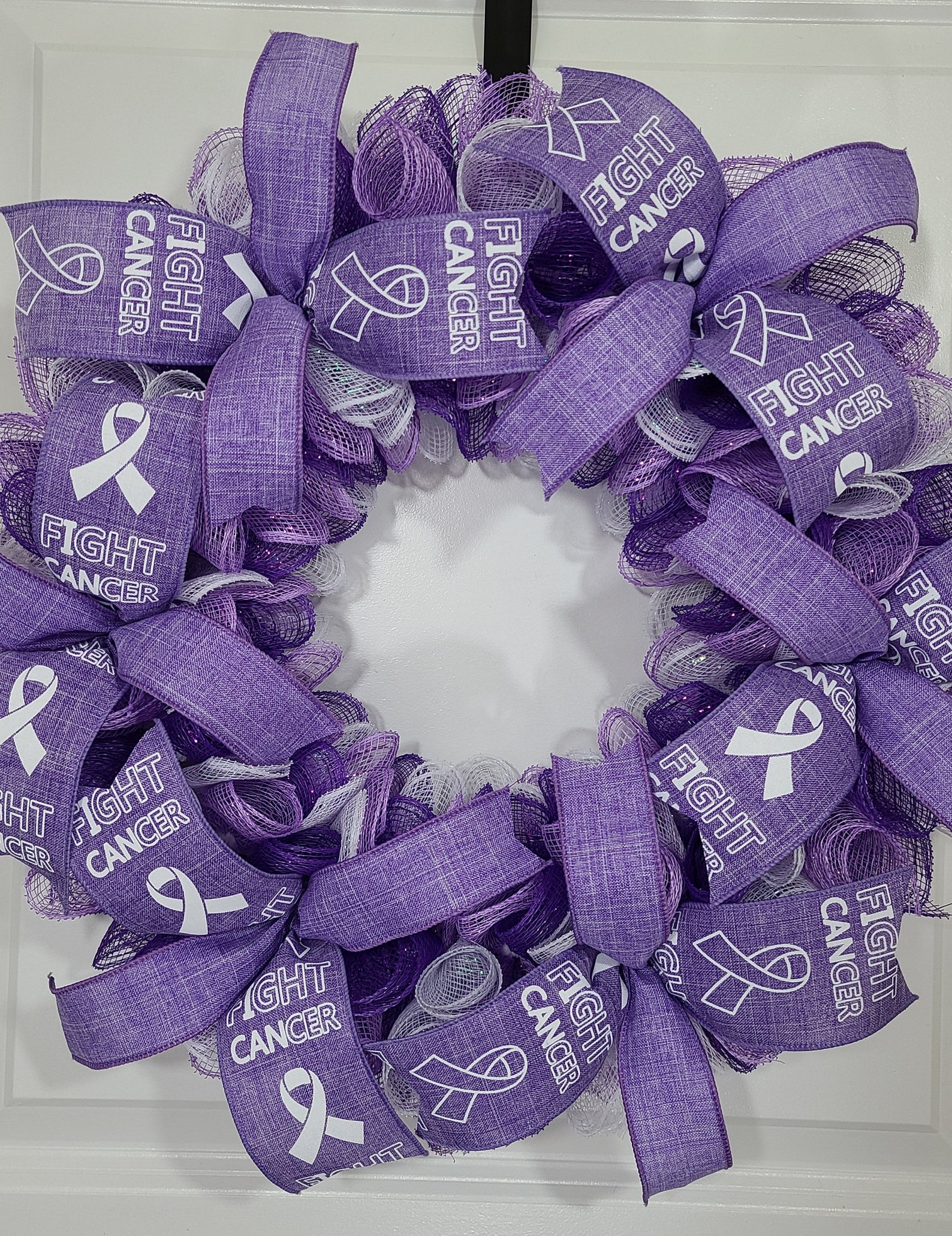Cancer Wreath Cancer Awareness Wreath Purple Wreath Purple | Etsy
