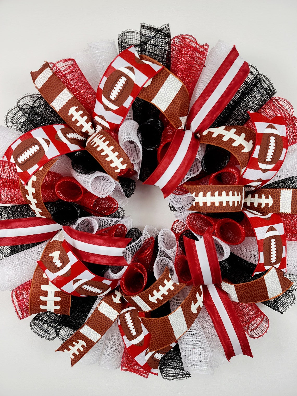 Football Theme Wreath Football Wreaths for Front Door - Etsy