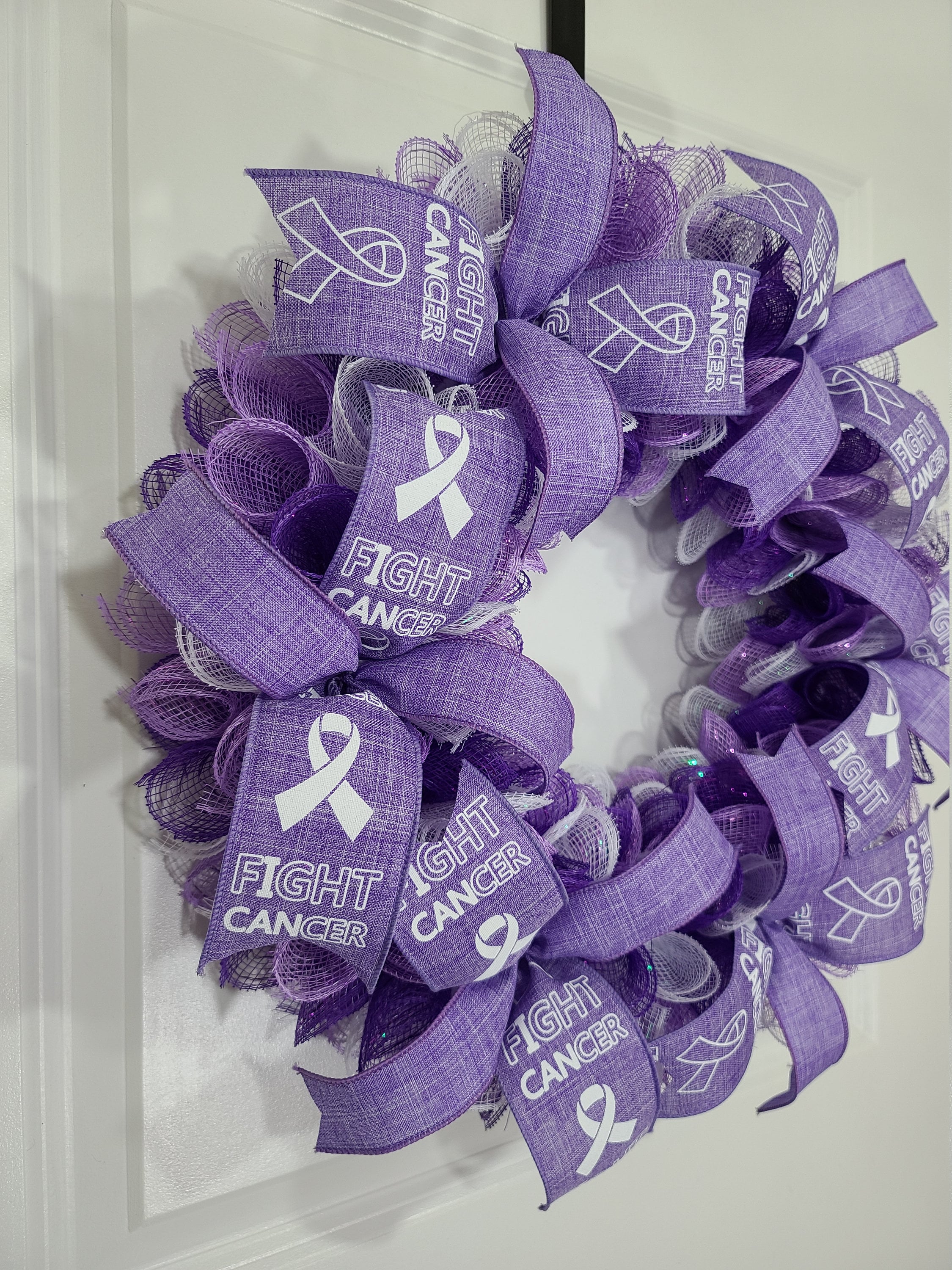 Cancer Wreath Cancer Awareness Wreath Purple Wreath Purple | Etsy