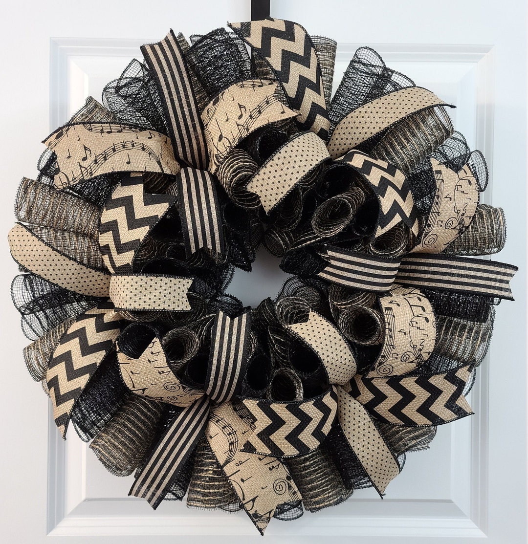 Music Front Door Wreath, Music Wall Decorations, Musical Notes Wall ...