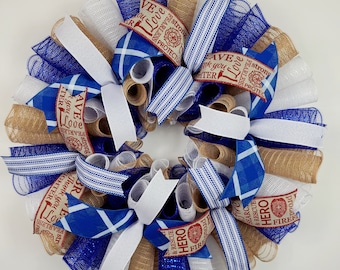 911 Dispatcher Front Door Wreath, Police Dispatcher Door Decor ...