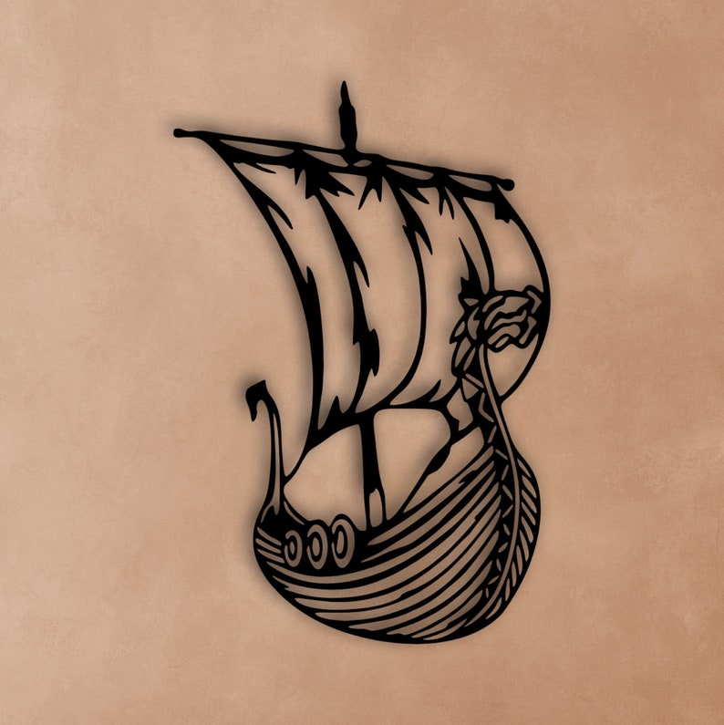 Metal Viking Ship Decor Metal Ship Sign Nordic Symbols - Etsy