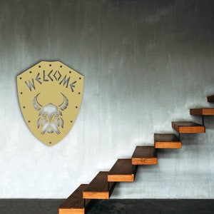 Welcome Viking Shield Metal Wall Decor, Vegvisir Icelandic Metal Wall ...