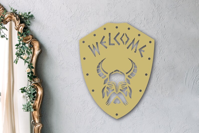 Welcome Viking Shield Metal Wall Decor, Vegvisir Icelandic Metal Wall ...