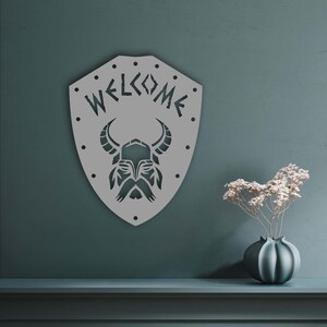 Welcome Viking Shield Metal Wall Decor, Vegvisir Icelandic Metal Wall ...