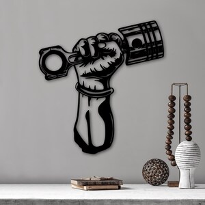 Engine Piston Metal Wall Art, Engine Piston Metal Home Decor, Metal ...
