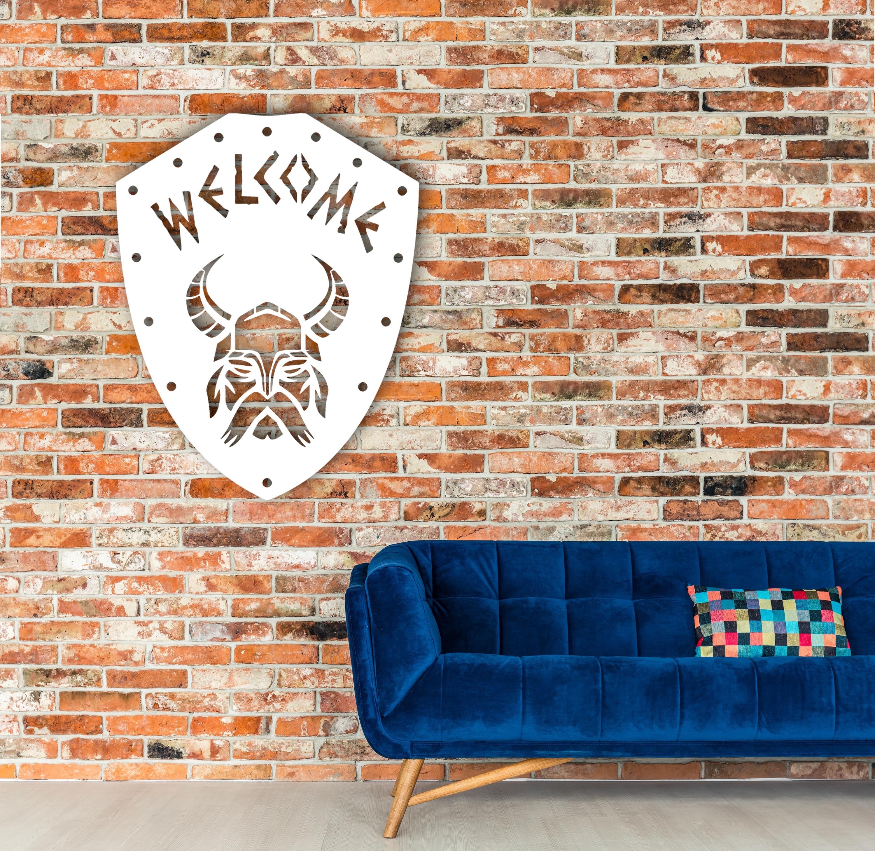 Welcome Viking Shield Metal Wall Decor, Vegvisir Icelandic Metal Wall ...
