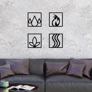 Four Elements, Housewarming Gift, Metal Wall Art, Metal Wall Sign,metal ...
