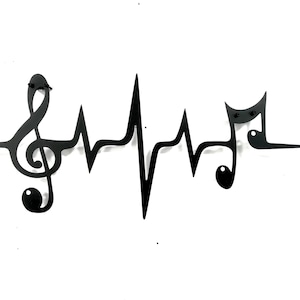 EKG Line Music Notes Treble Clef Heartbeat Sinus Rhyt Music Notes Wall ...