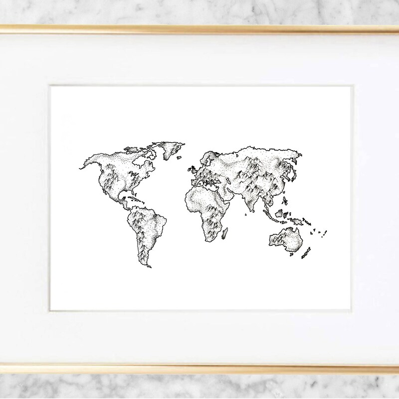 Abstract World Map - Etsy