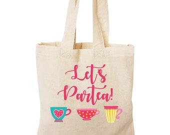 Tea Party Favor Bag: Teacup Drawstring Muslin Bags, Tea Party Gift Bag ...
