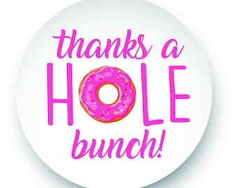 Personalized Glossy Donut Birthday Party Favor Labels Doughnut Favor ...