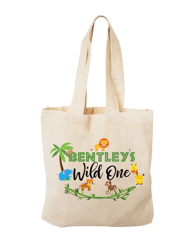 Personalized Jungle Safari Party Favor Bags – Wild One Birthday Goody ...