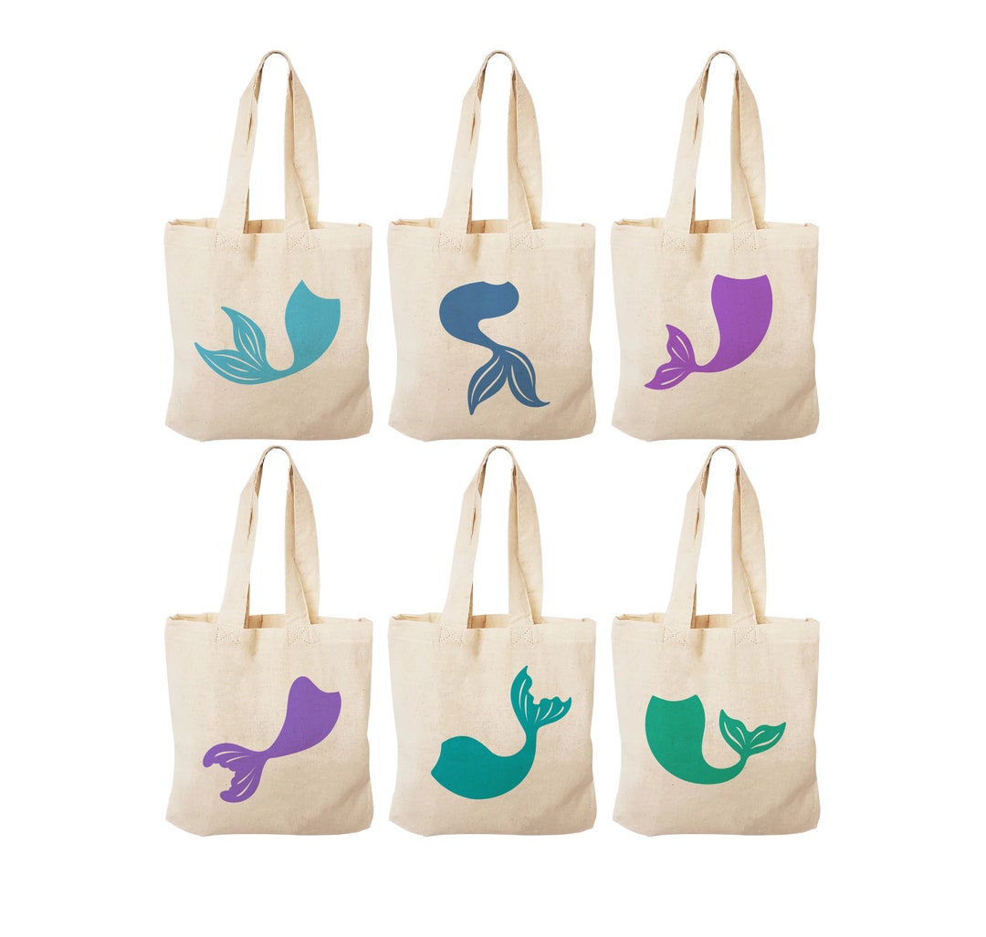 6 Mermaid Treat Bags, Mermaid Party Bags, Mermaid Party Favors, Mermaid ...