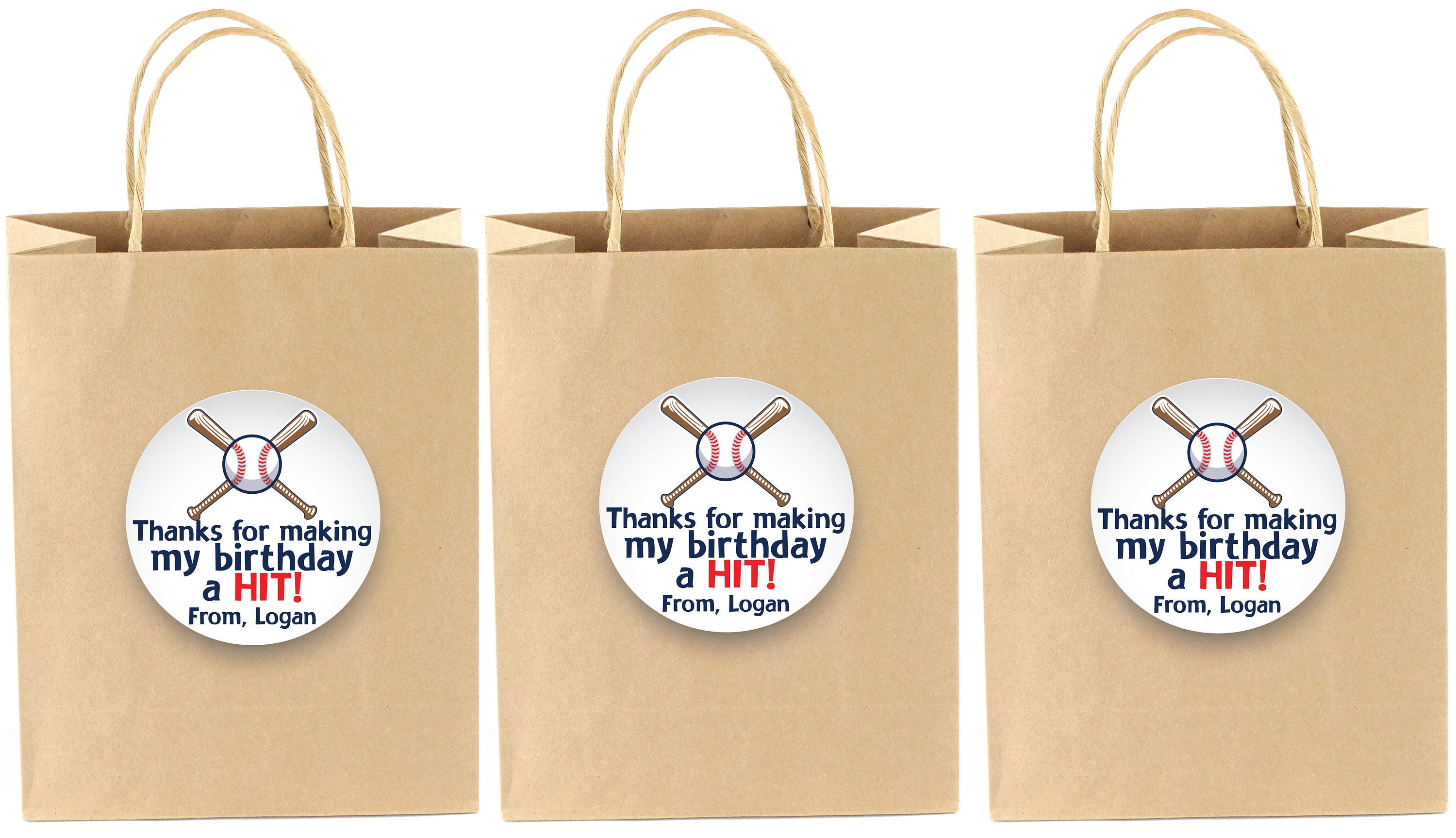 Baseball Birthday Stickers, Baseball Party Favor Stickers, Baseball ...