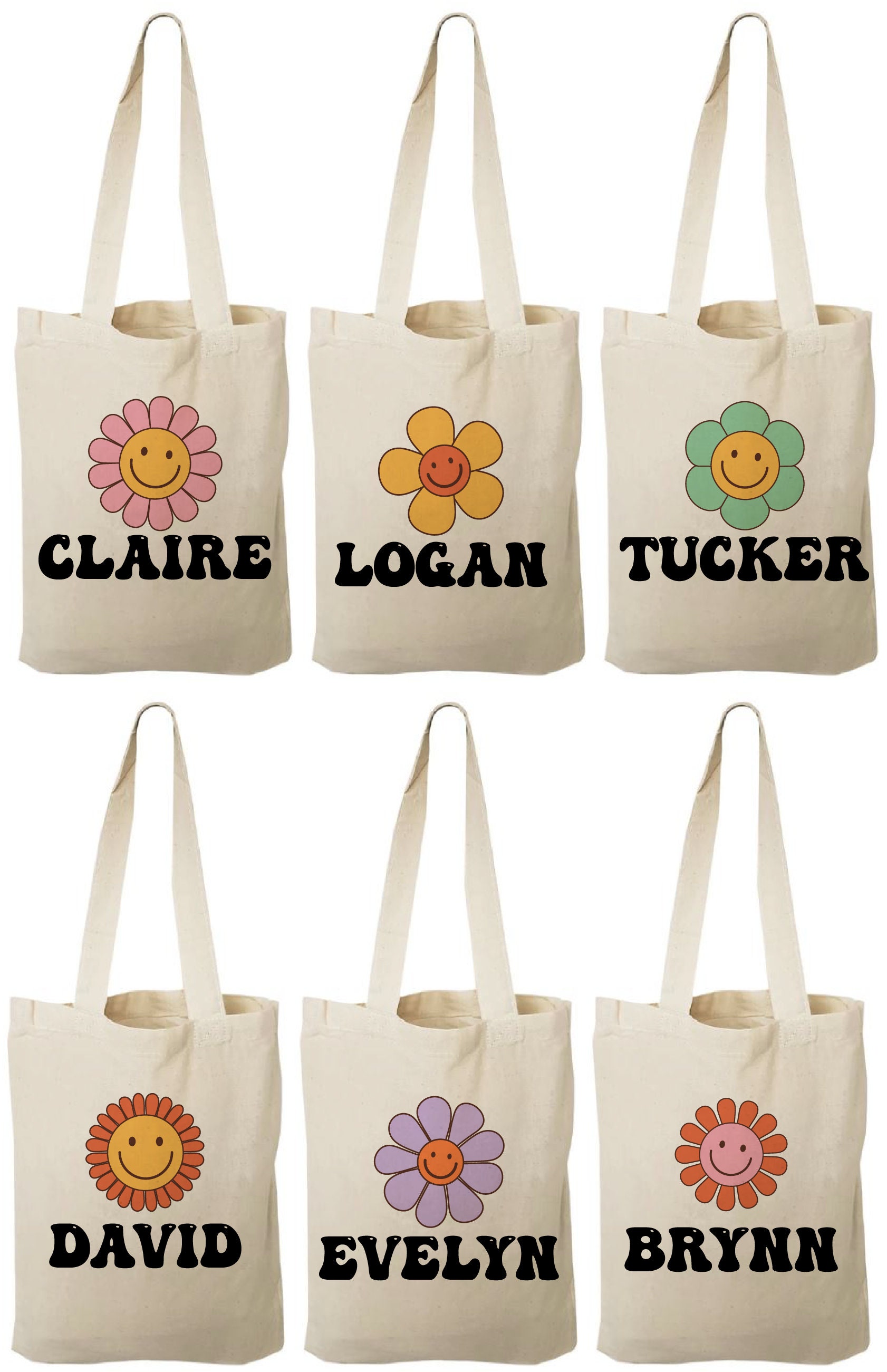 Set of 6 Groovy Flower Power Treat Bags, Flower Goodie Bags, Flower ...