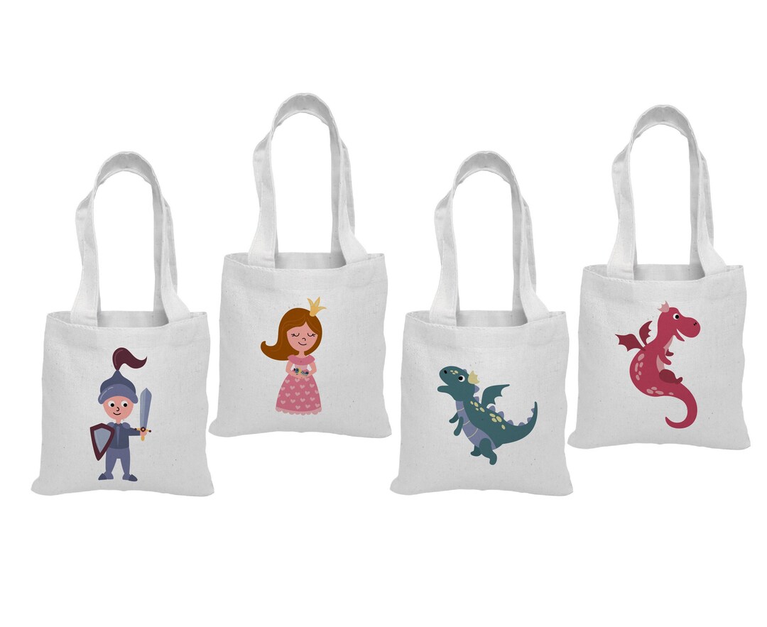 4 Fairy Tale Treat Bags, Fairy Tale Party Favor Bags, Princess Knight ...