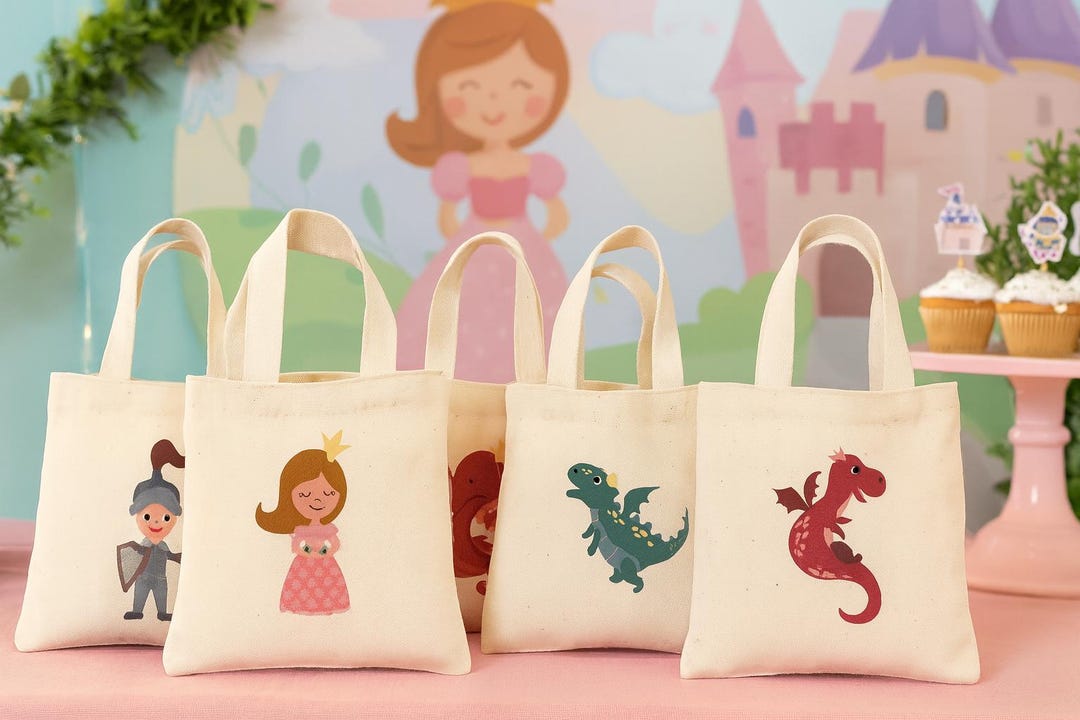 Fairy Tale Party Favor Bags - Princess, Knight & Dragon - Set of 4 - Etsy