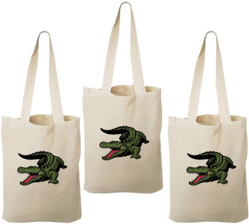 Alligator Party Favor Bags – Reusable Cotton Birthday Goodie Bags (set ...