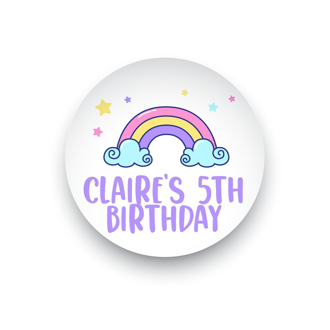 Rainbow Birthday Party Stickers, Rainbow Party Favor Stickers, Rainbow ...