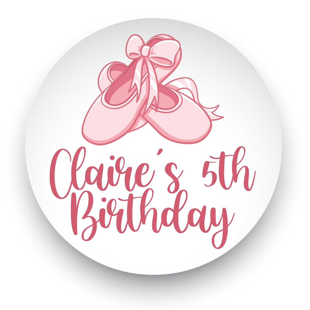 Ballet Birthday Stickers, Ballerina Party Favor Stickers, Ballet Thank ...
