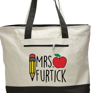 Custom Teacher Tote, Teacher Tote, Teacher Tote Bag, Personalized ...