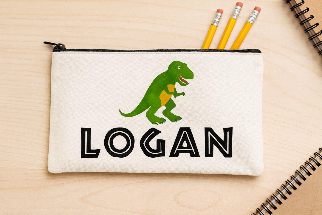 Personalized T-rex Pencil Pouch, Custom Name Zip Bag - Etsy