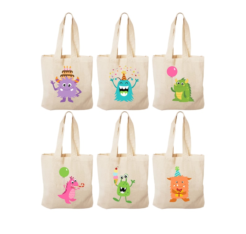 6 Monster Treat Bags Monster Party Favor Bags Monster Party - Etsy