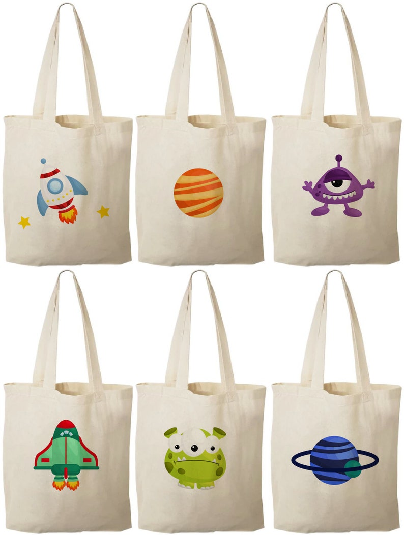 6 Space Treat Bags Solar System Party Favor Bags Outer Space | Etsy