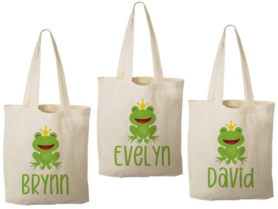 3 Frog Prince Party Favor Bags, Frog Treat Bags, Frog Goodie Bags, Frog ...