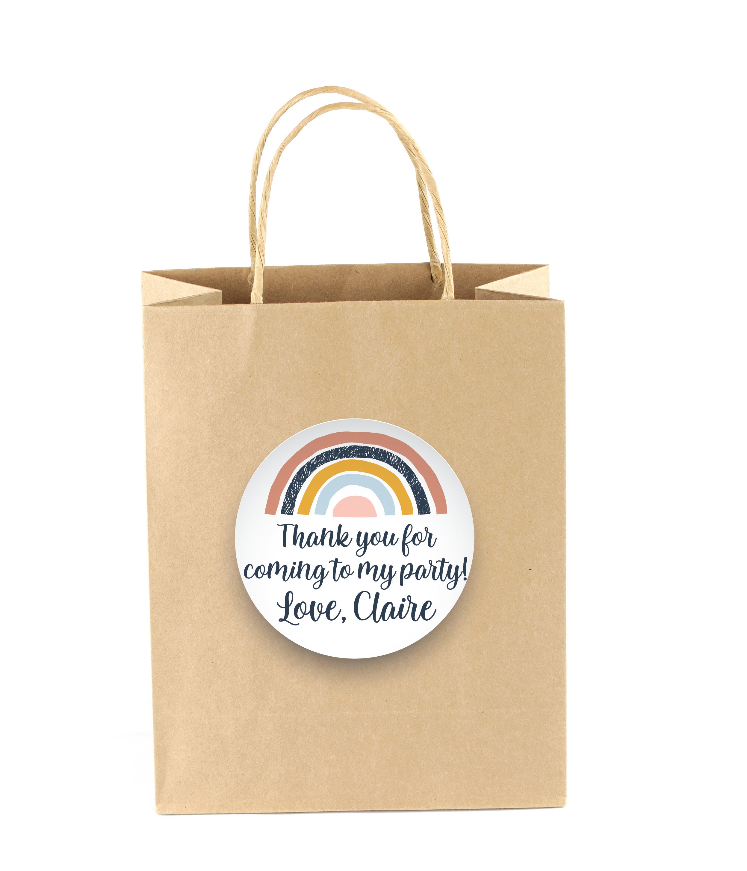 Boho Rainbow Birthday Party Stickers, Rainbow Party Favor Stickers ...
