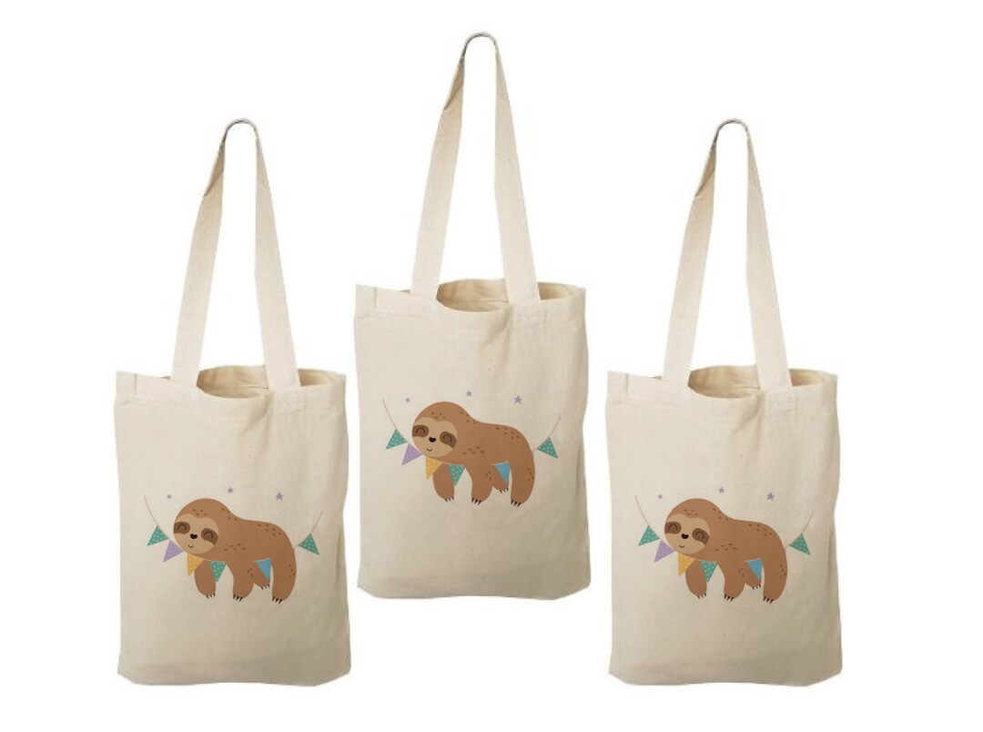 3 Sloth Treat Bags, Sloth Party Favor Bags, Sloth Gift Bags, Sloth ...