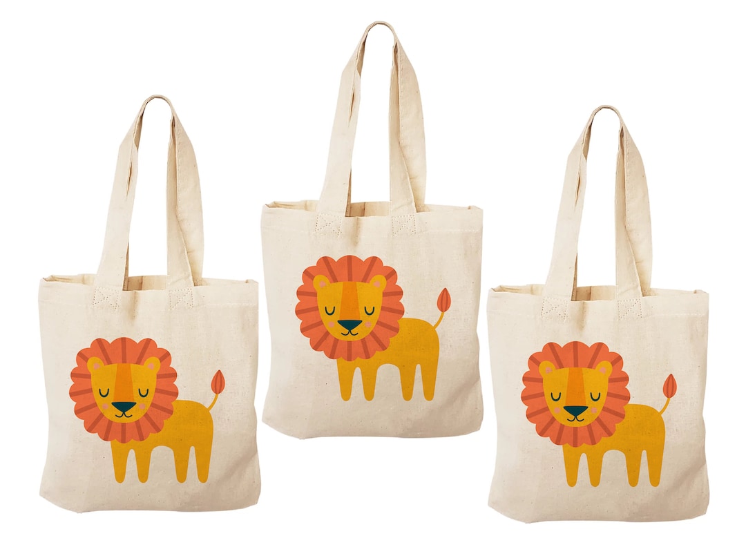 3 Lion Treat Bags, Lion Party Favor Bags, Lion Gift Bags, Lion Goodie ...