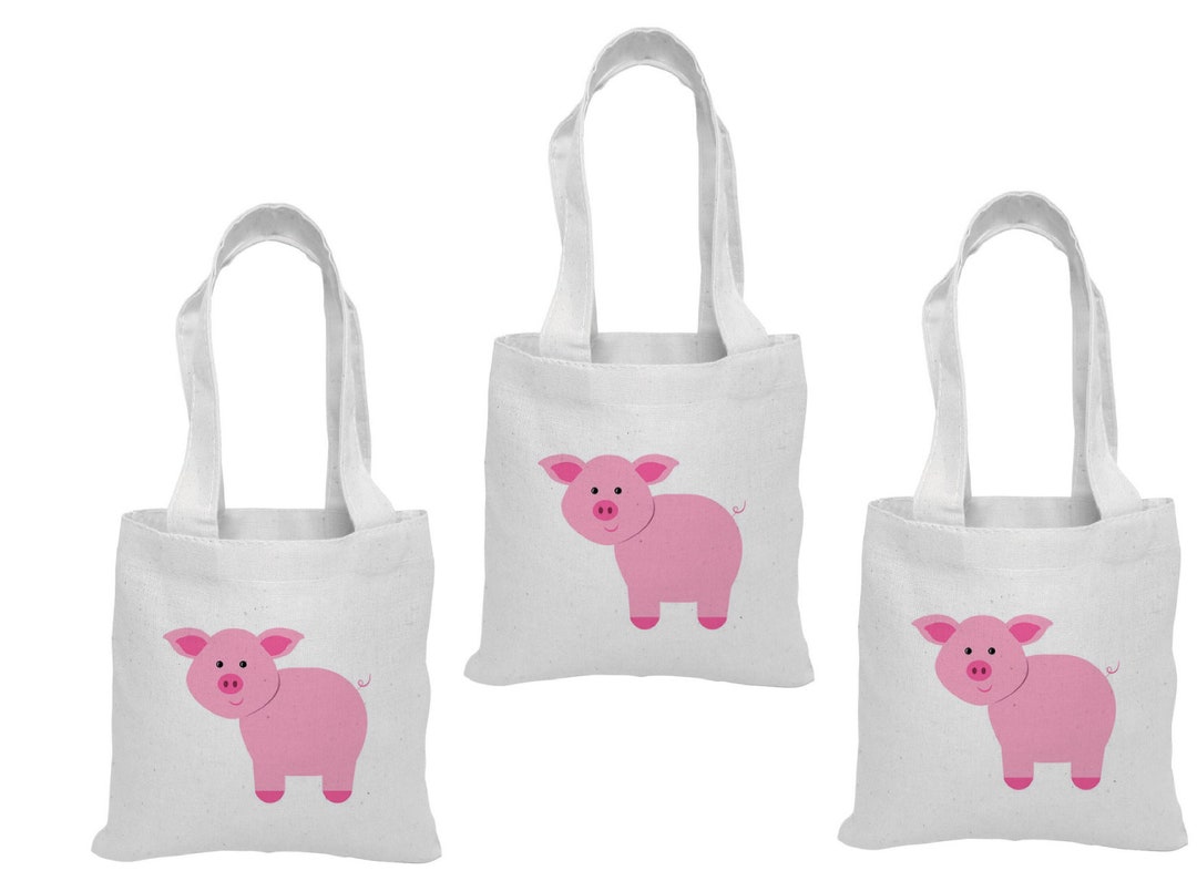 3 Pig Party Favor Bags, Pig Treat Bags, Pig Gift Bags, Pig Party Favors ...