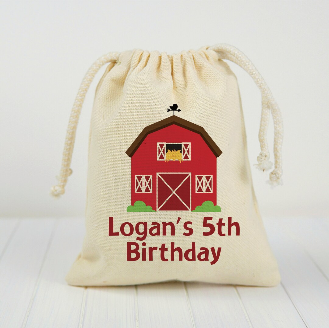 Barnyard Treat Bag, Farm Party Favor Bag, Barnyard Goodie Bag, Farm ...
