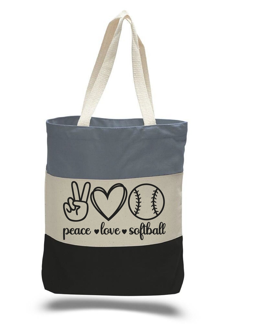 Softball Tote Bag, Softball Tote, Softball Bag, Softball, Peace Love ...