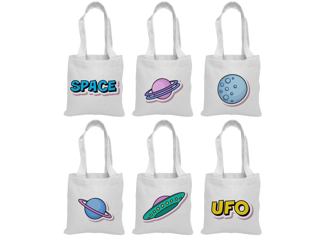 6 Space UFO Treat Bags, Space UFO Party Favor Bags, Outer Space Party ...