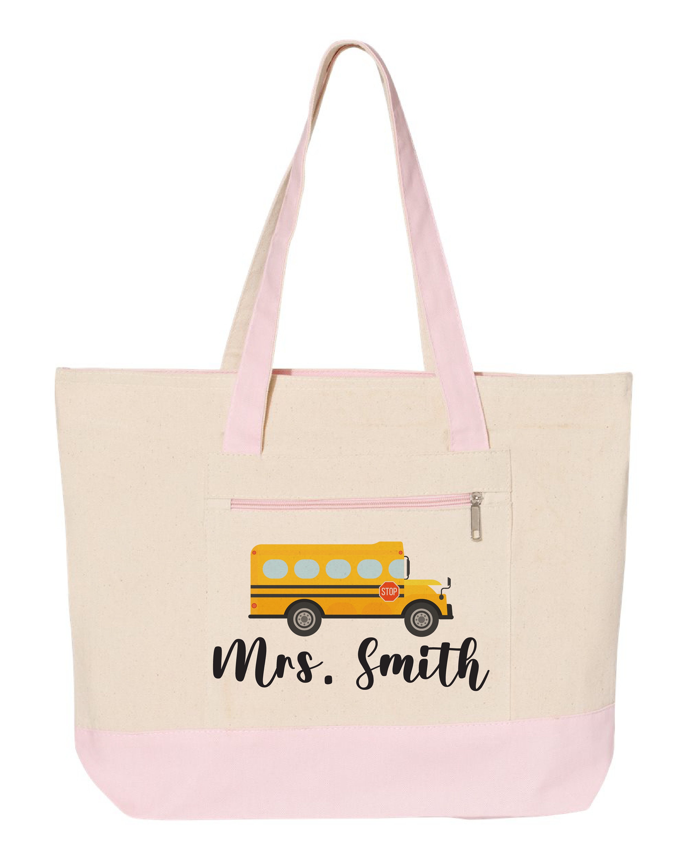 School Bus Bag Leather Tote Bag, Back To School Gifts, Beginning Of ...
