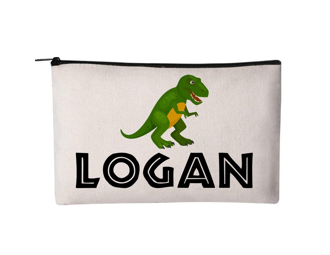 Personalized T-rex Pencil Case, Pouch, Zippered Pouch, Dinosaur Pouch ...