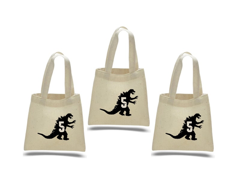 Godzilla Party Favor Bags: Set of 3 Cotton Treat Bags - Perfect for ...