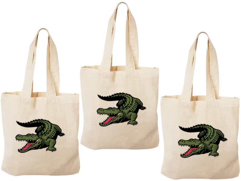 Alligator Party Favor Bags – Reusable Cotton Birthday Goodie Bags (set ...