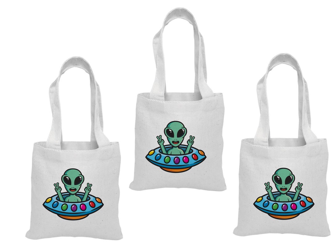 3 Alien Party Favor Bags, Alien Treat Bags, Alien Goodie Bags, Alien ...