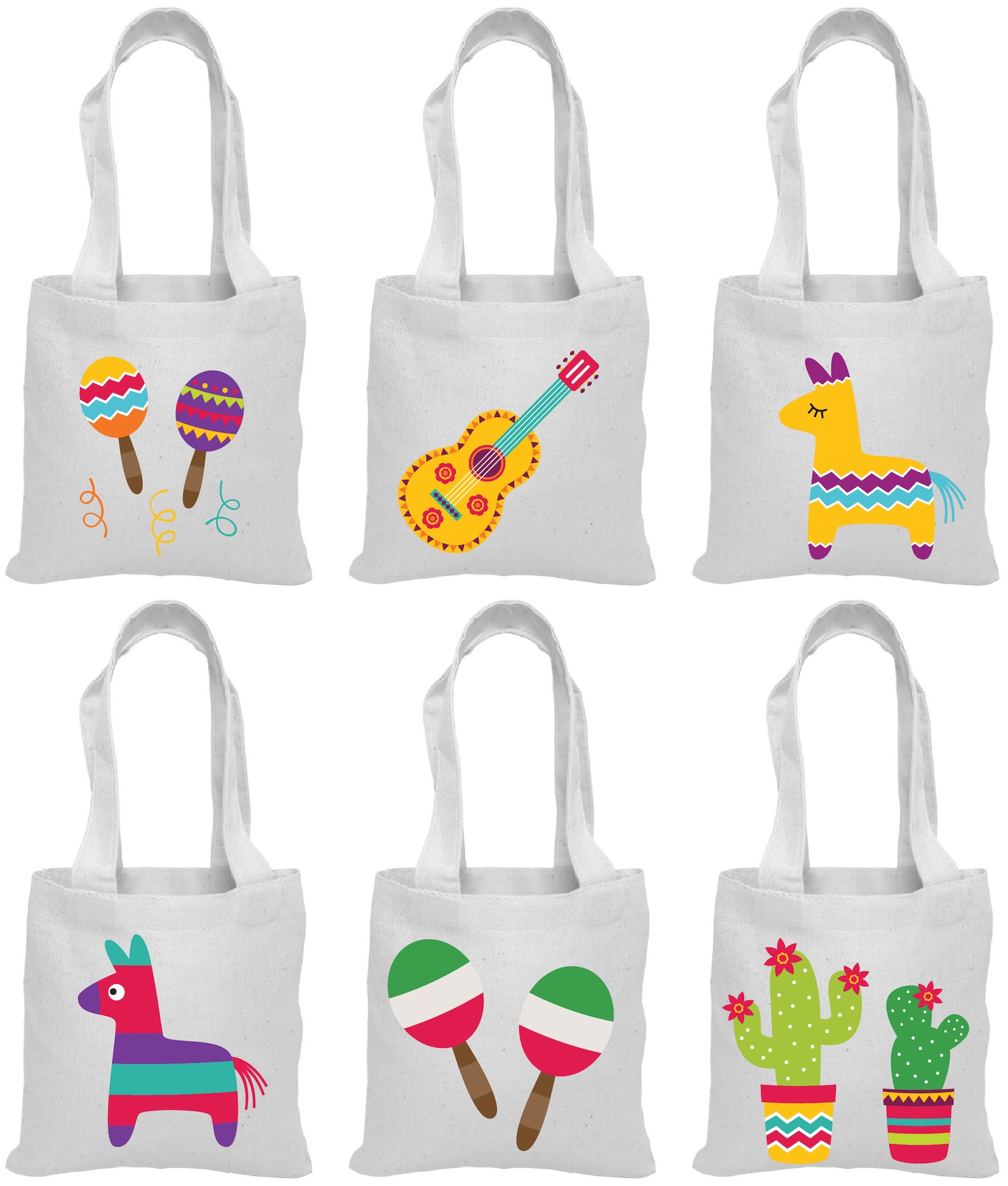 6 Fiesta Treat Bags Fiesta Party Favor Bags Fiesta Party | Etsy
