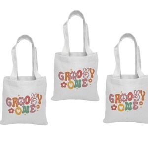 Set of 3 Groovy One Birthday Party Bags, Groovy One Goodie Bags, Groovy ...