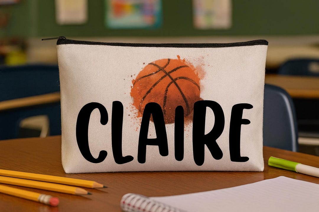 Personalized Basketball Pencil Pouch / School / Makeup Pouch - Etsy
