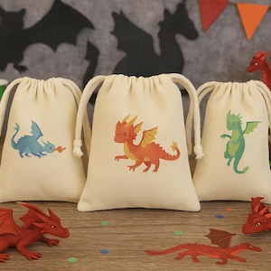Dragon Party Favor Bags: Cotton Treat Bags - Etsy