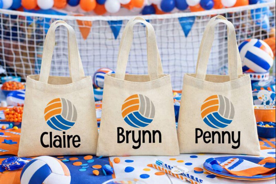 Personalized Volleyball Party Favor Bags - Set of Three Bags - Etsy