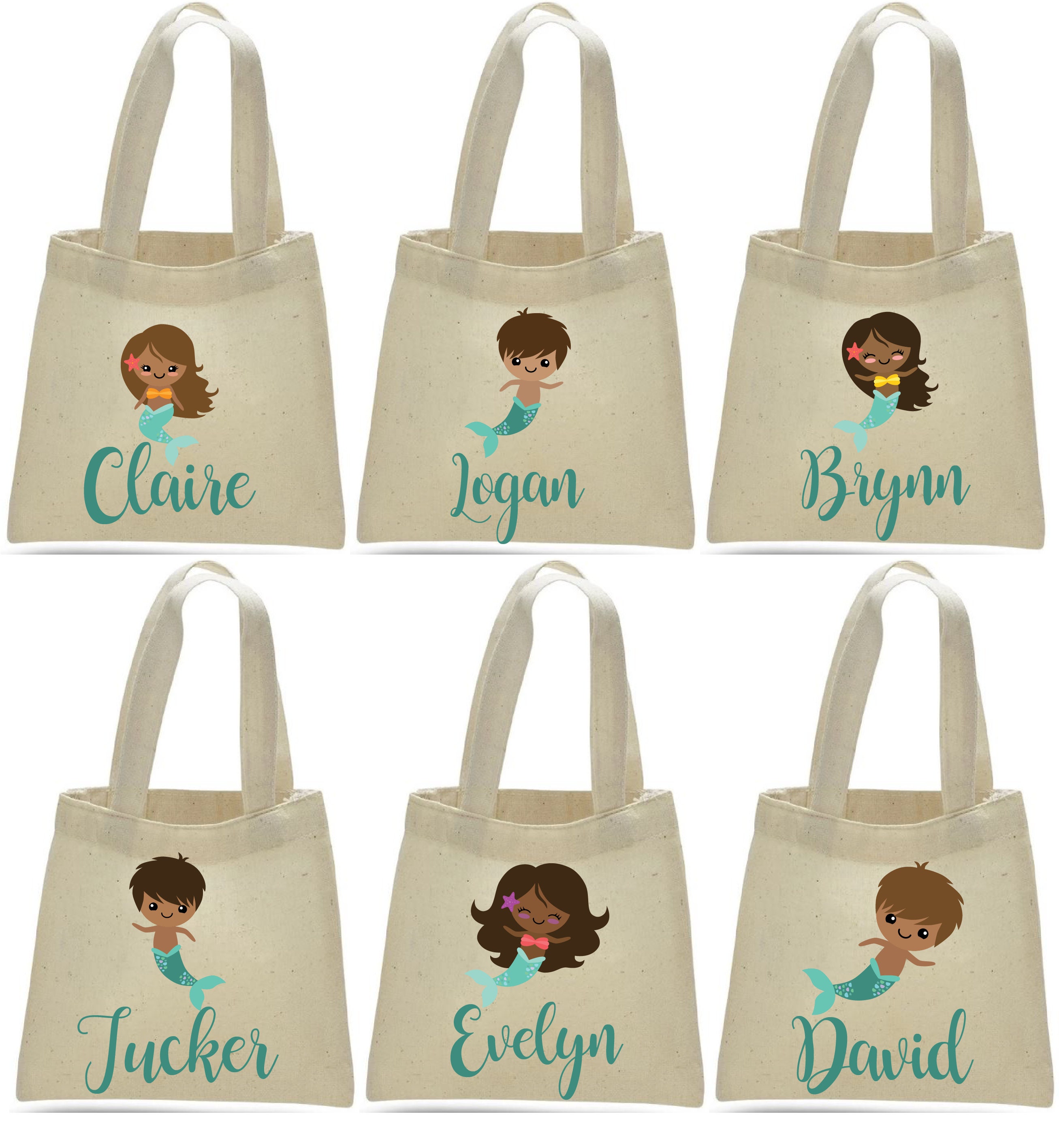 6 Mermaid Treat Bags Mermaid Party Bags Mermaid Party | Etsy