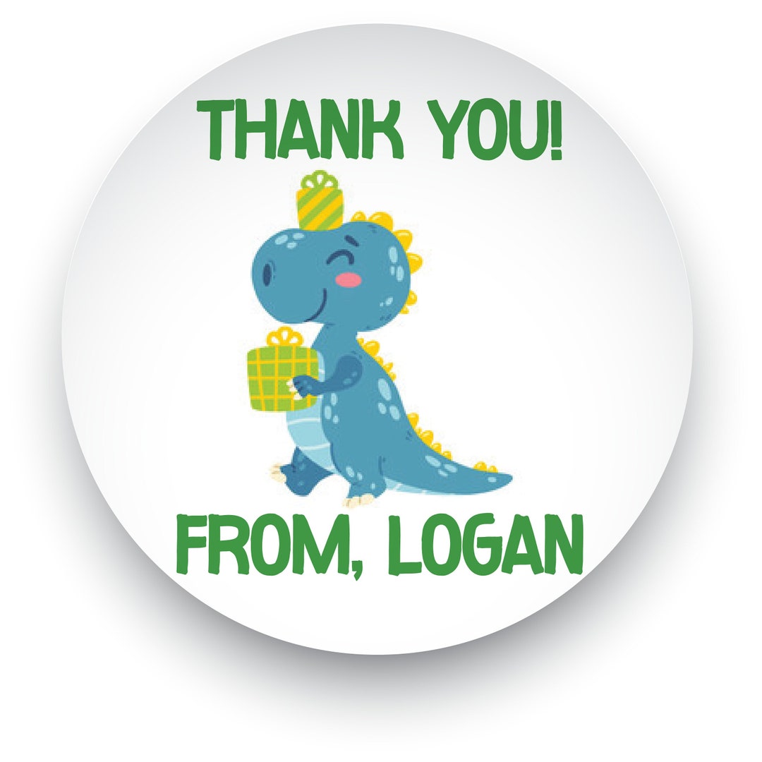 Dinosaur Birthday Stickers, Dinosaur Party Favor Stickers, Dinosaur ...