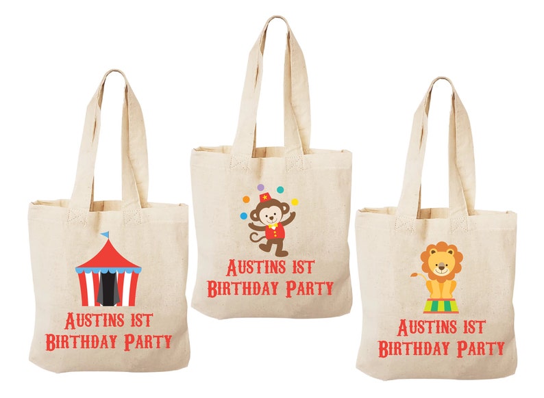 Personalized Circus Favor Bags – Cotton Party Goodie Bags - Etsy